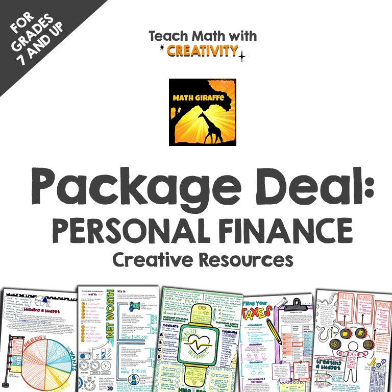 Financial Literacy PACKAGE DEAL | Doodle Note Book + Interactive Unit – Math Giraffe Shop