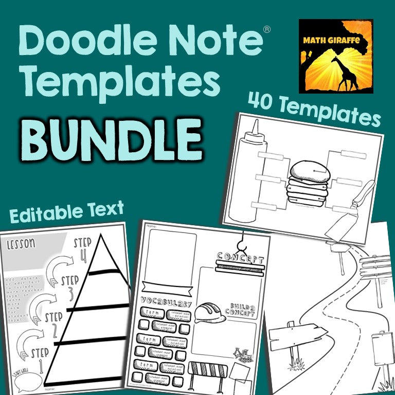 Doodle Note Templates Starter Pack (Bundle) – Math Giraffe Shop