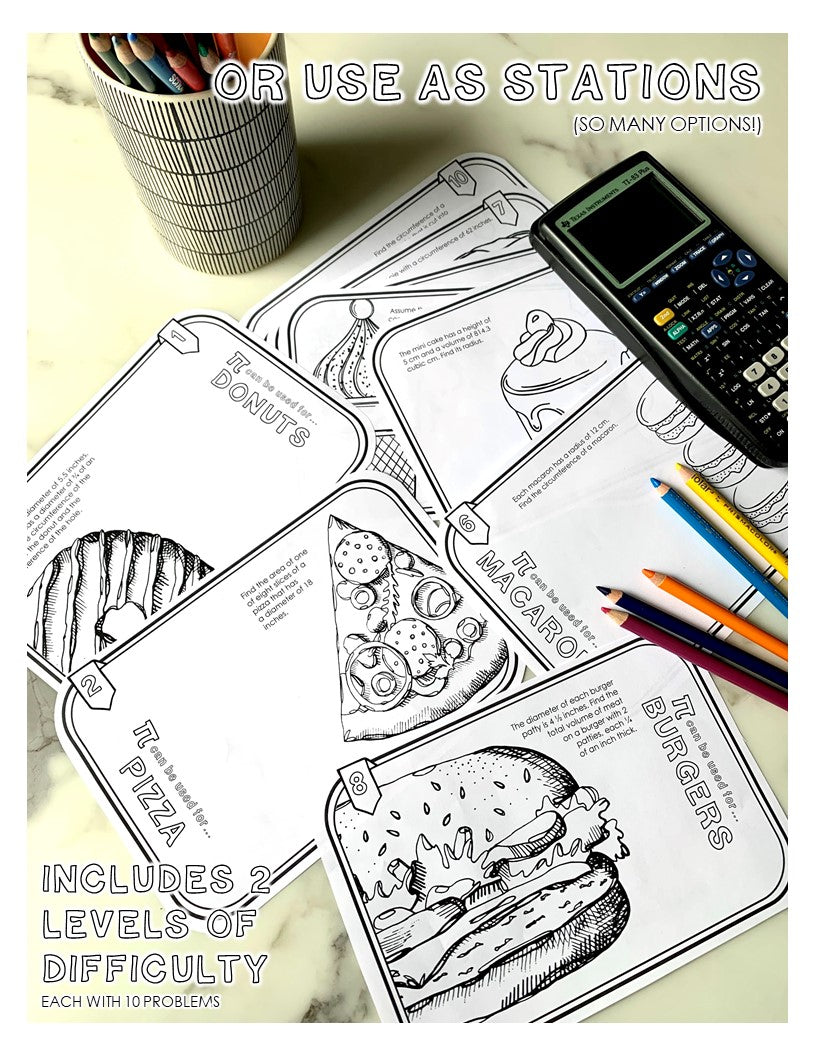 Delicious Pi Problems - Use as Booklet or as Stations – Math Giraffe Shop