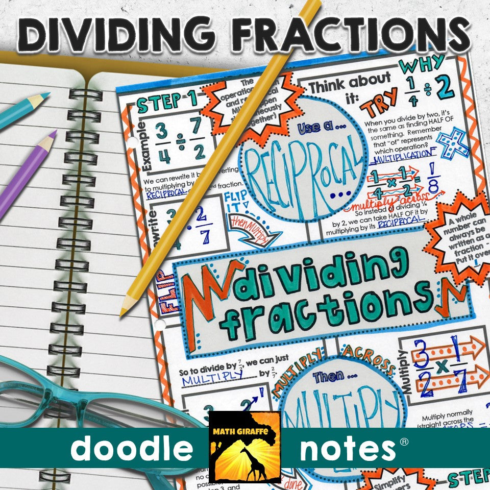 Dividing Fractions Doodle Notes – Math Giraffe Shop
