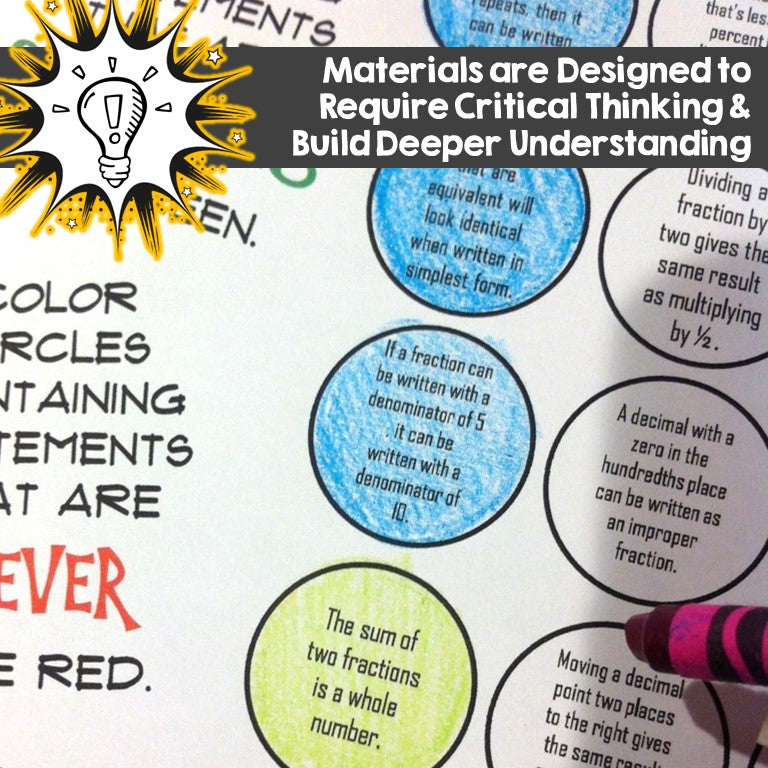 Fractions, Decimals, & Percents Activity Bundle: Games, Notes, Practic ...