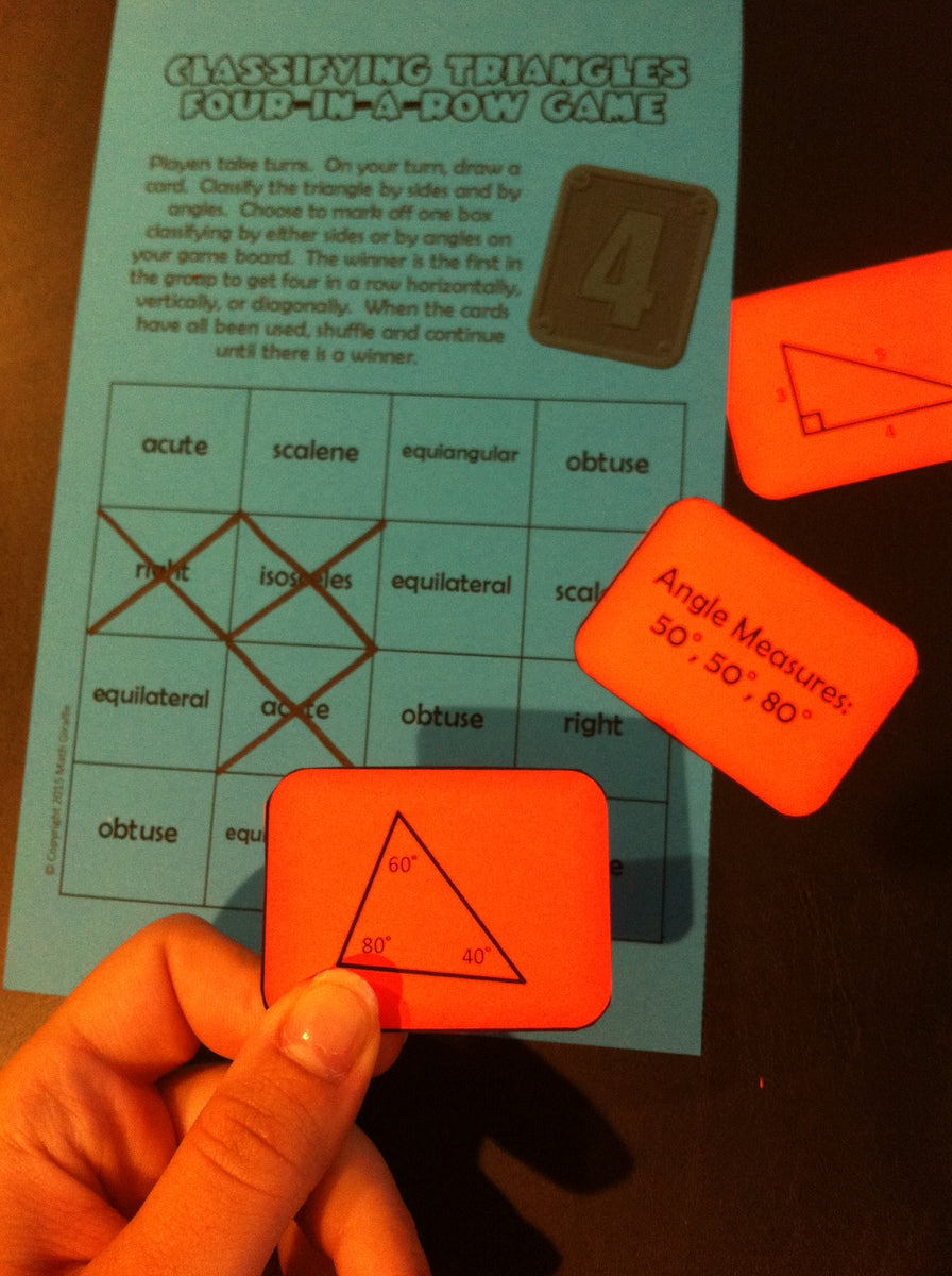 Classifying Triangles Four-In-A-Row Game – Math Giraffe Shop