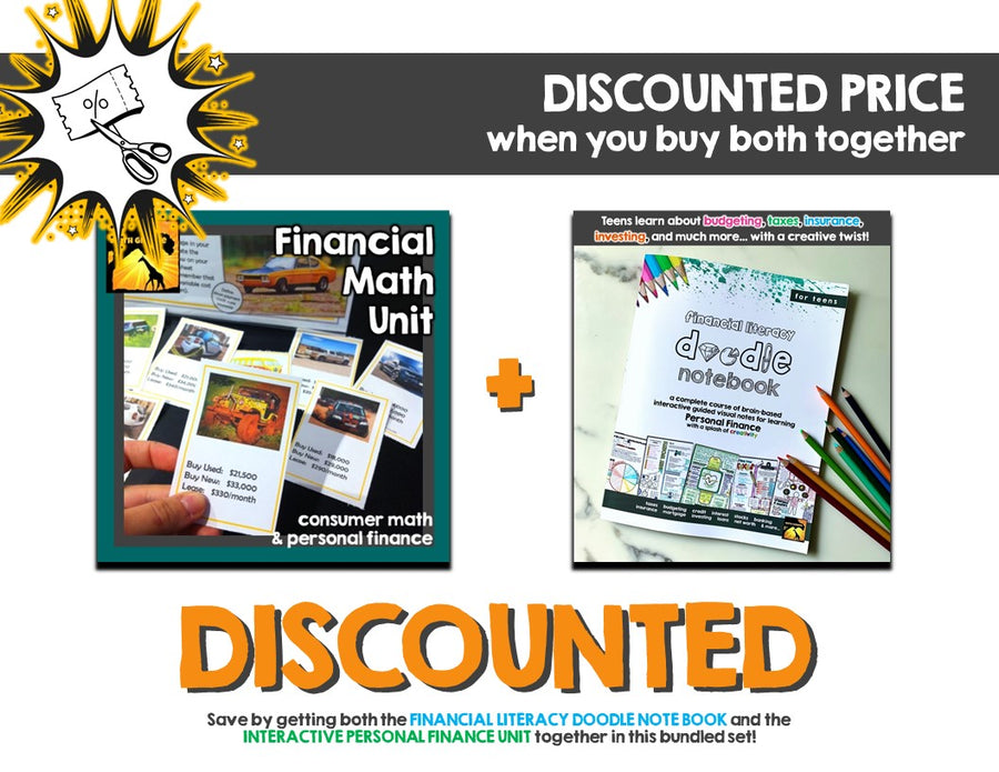 Financial Literacy PACKAGE DEAL | Doodle Note Book + Interactive Unit ...