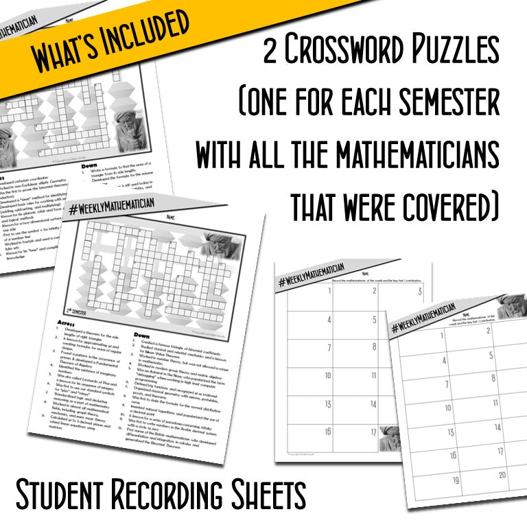Weekly Mathematician Classroom Kit – Math Giraffe Shop
