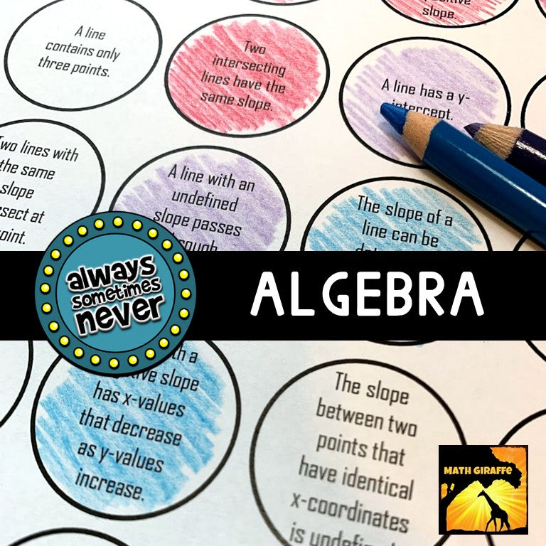 Always, Sometimes, or Never: Critical Thinking Activities for Algebra ...