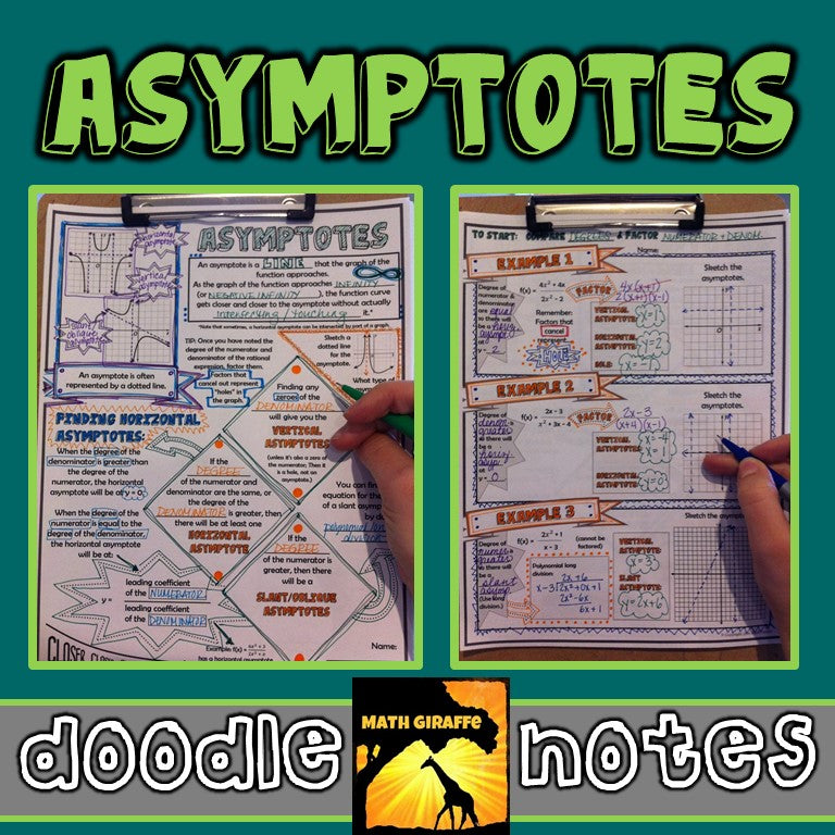 Asymptotes Doodle Notes – Math Giraffe Shop