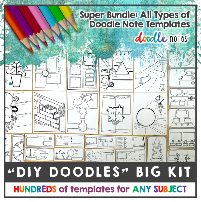 "DIY DOODLES" Super Kit - Big Bundle of Doodle Note Templates – Math ...