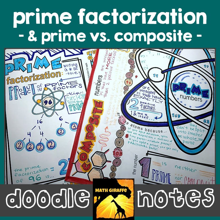 Prime Factorization Doodle Notes – Math Giraffe Shop