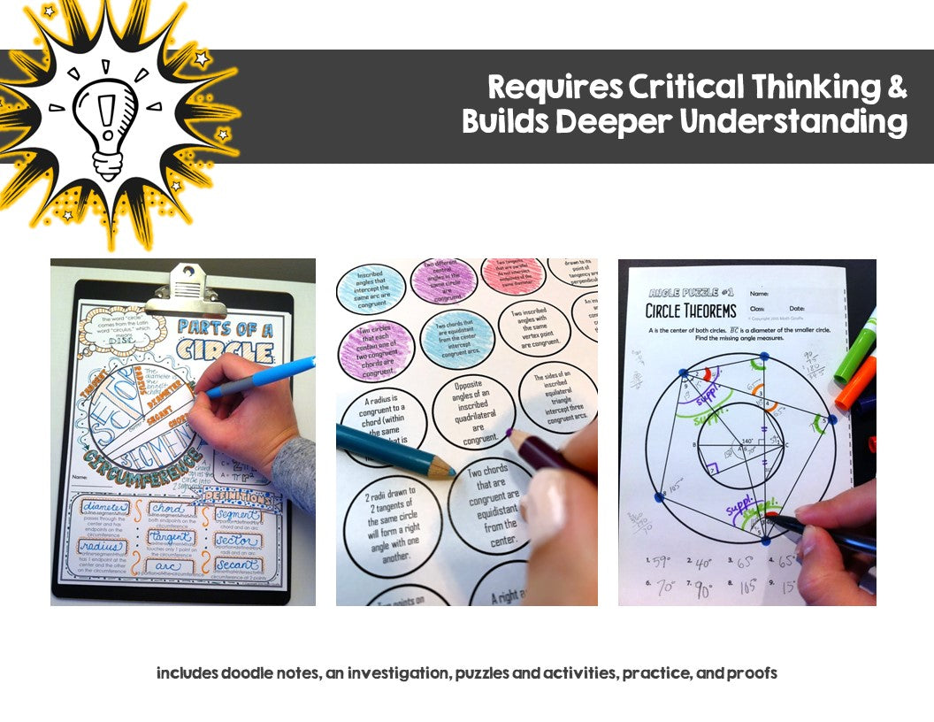 Circle Theorems Bundle: Activities, Proofs, Puzzles & More for Circle ...