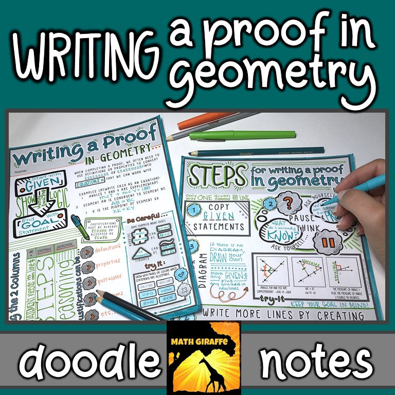 Writing a Proof - Doodle Notes – Math Giraffe Shop