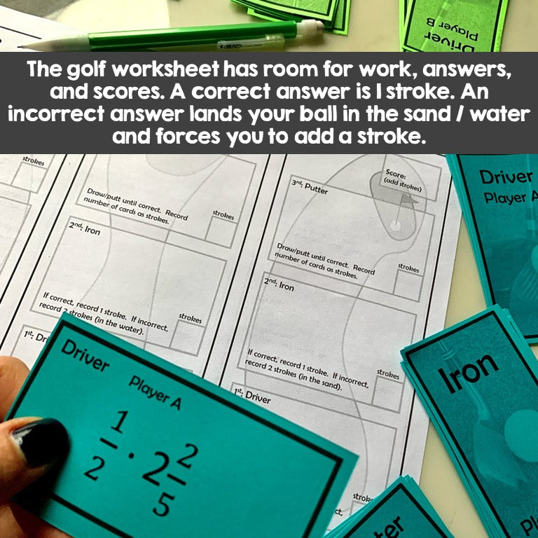 Fraction Operations Golf Game – Math Giraffe Shop