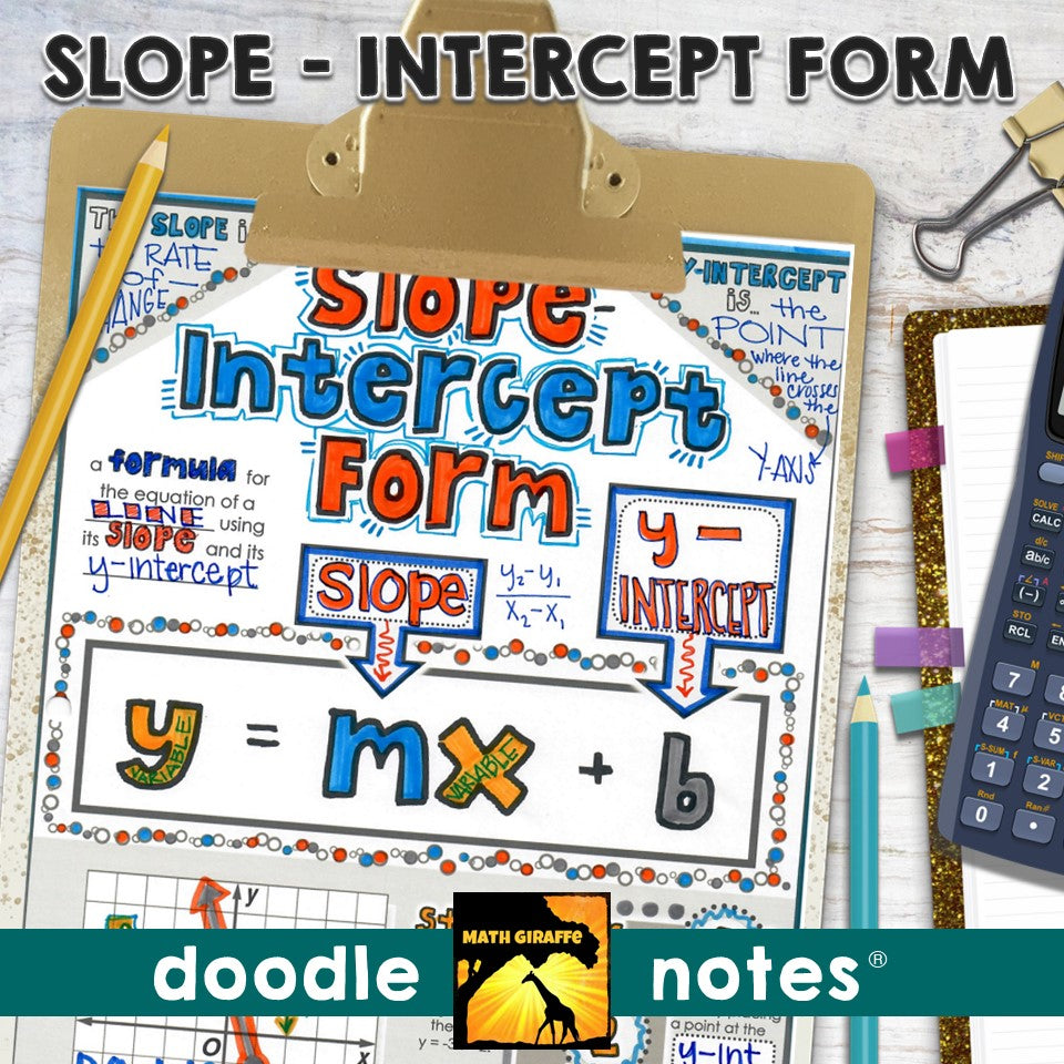 Slope-Intercept Form Doodle Notes – Math Giraffe Shop