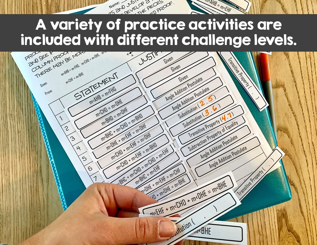 Two Column Proofs Worksheets Untitled